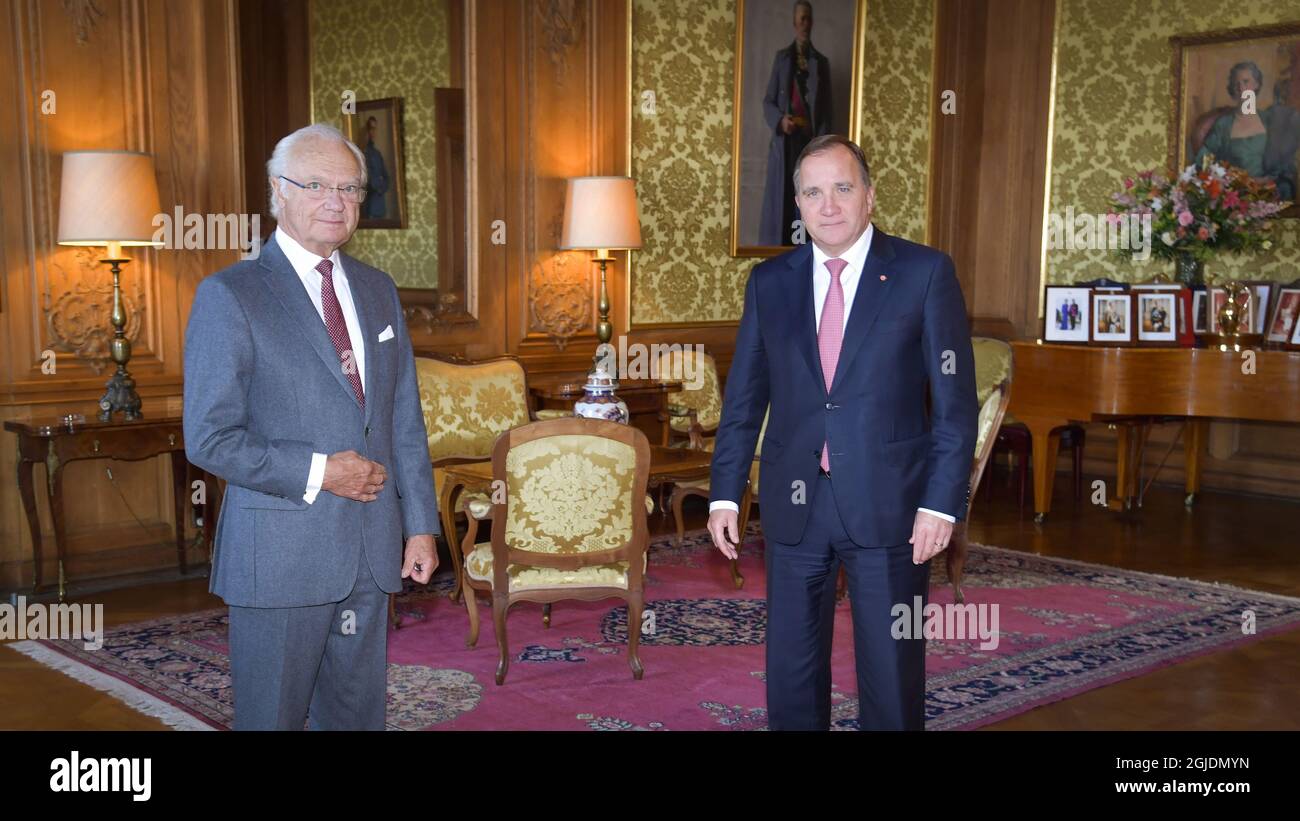 King Carl Gustaf meeting with Prime Minister Stefan Lofven at the Royal ...