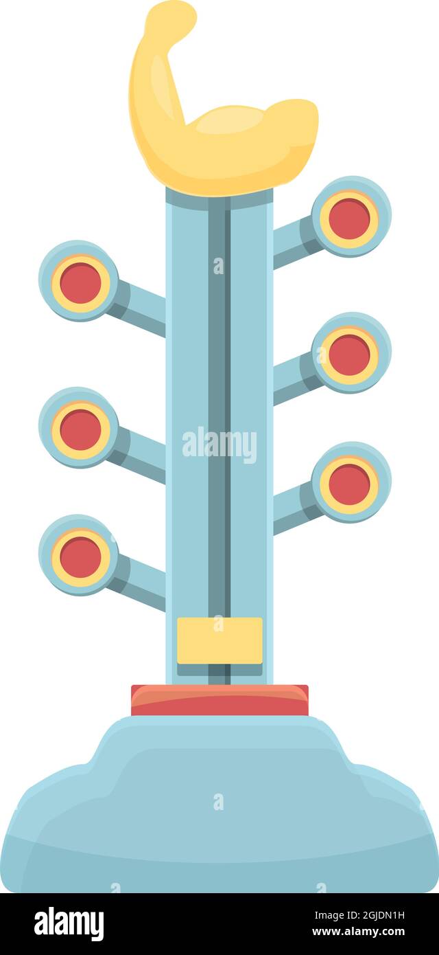 Carnival strength game icon cartoon vector. Hammer striker. Strong test ...