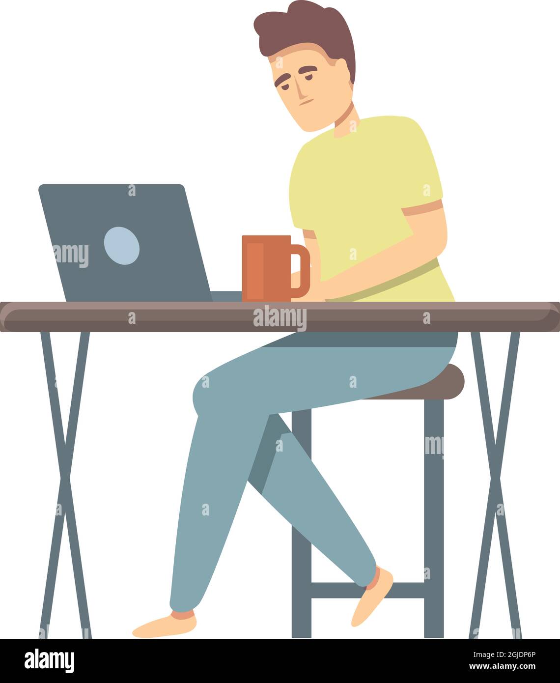 Working late icon cartoon vector. Office work. Workaholic man Stock ...