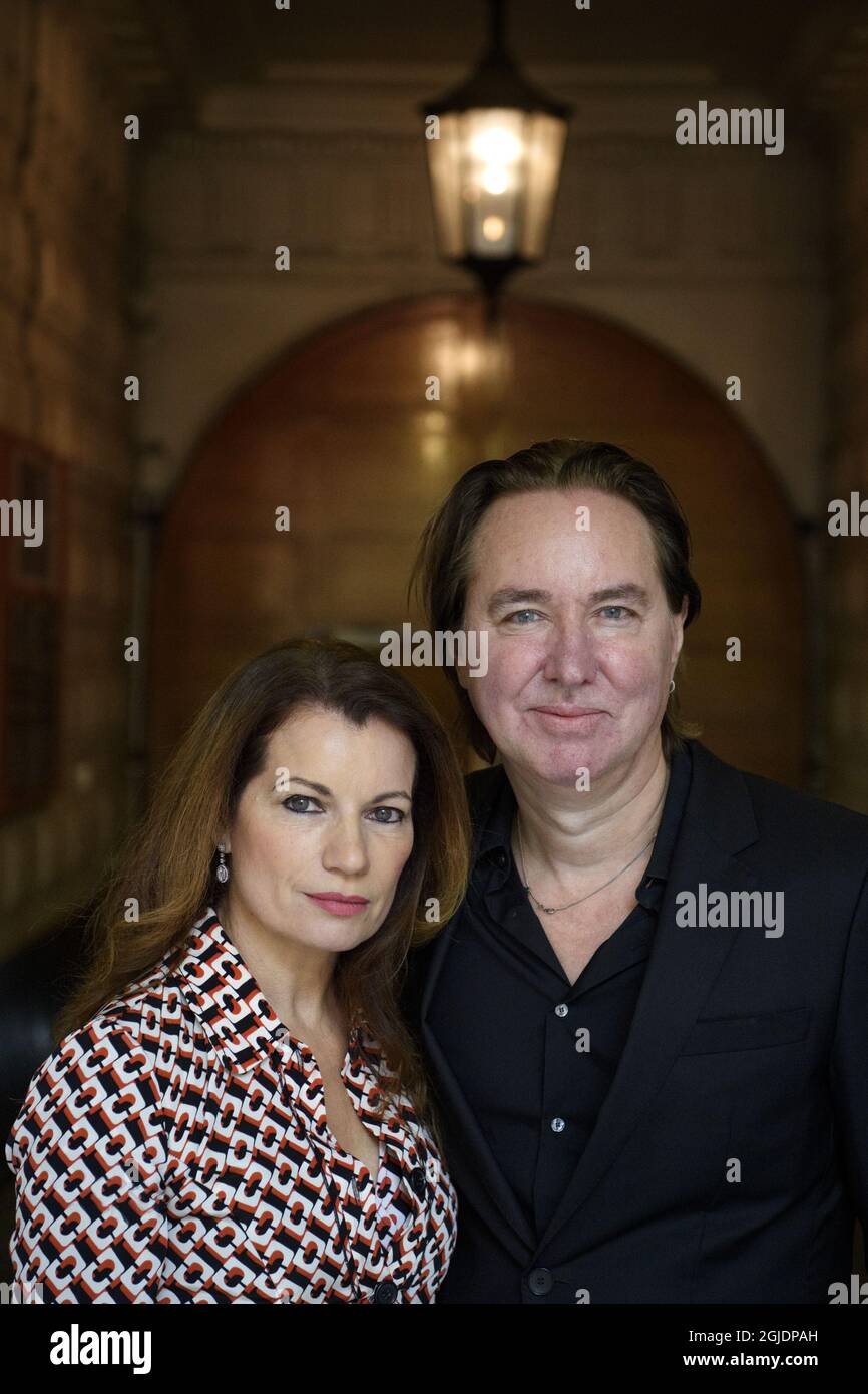 STOCKHOLM 20201020 Swedish writer duo and spouses Alexandra Coelho ...