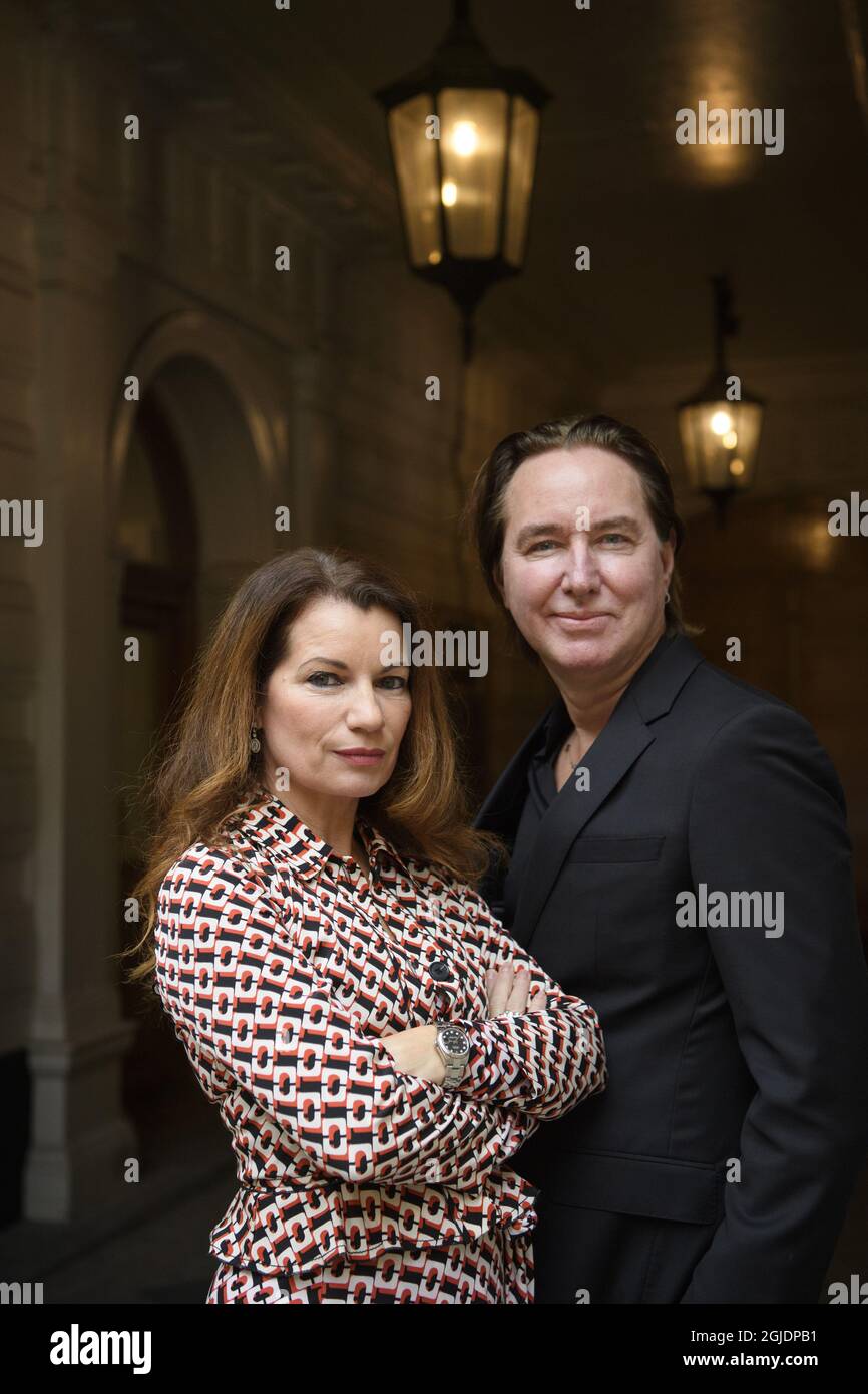 STOCKHOLM 20201020 Swedish writer duo and spouses Alexandra Coelho ...