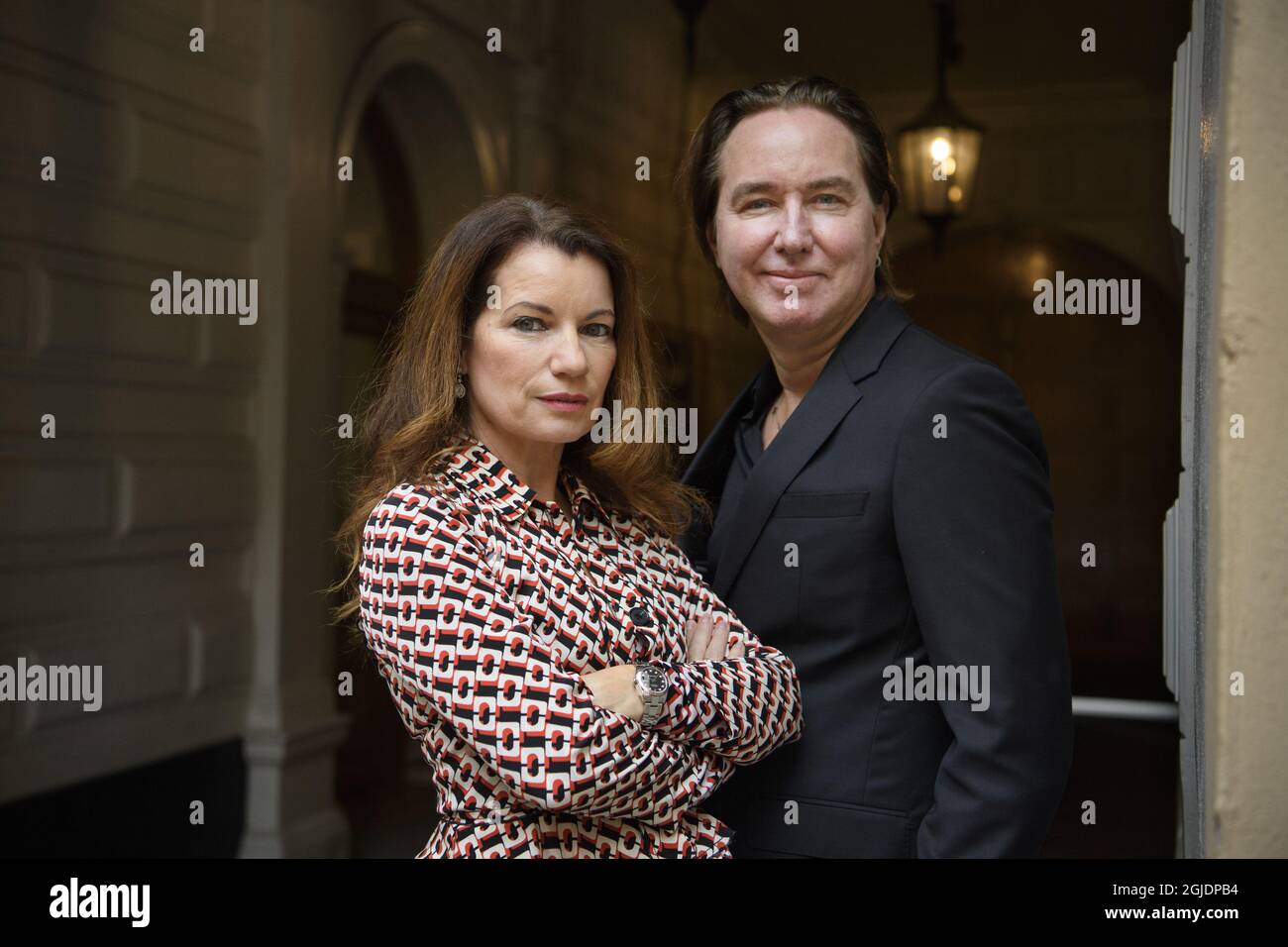 STOCKHOLM 20201020 Swedish writer duo and spouses Alexandra Coelho ...
