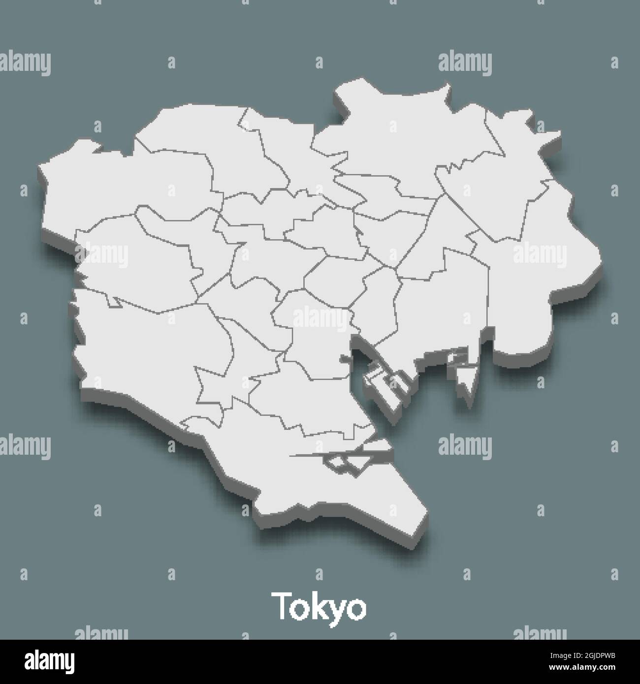 3d isometric map of Tokyo is a city of Japan, vector illustration Stock ...