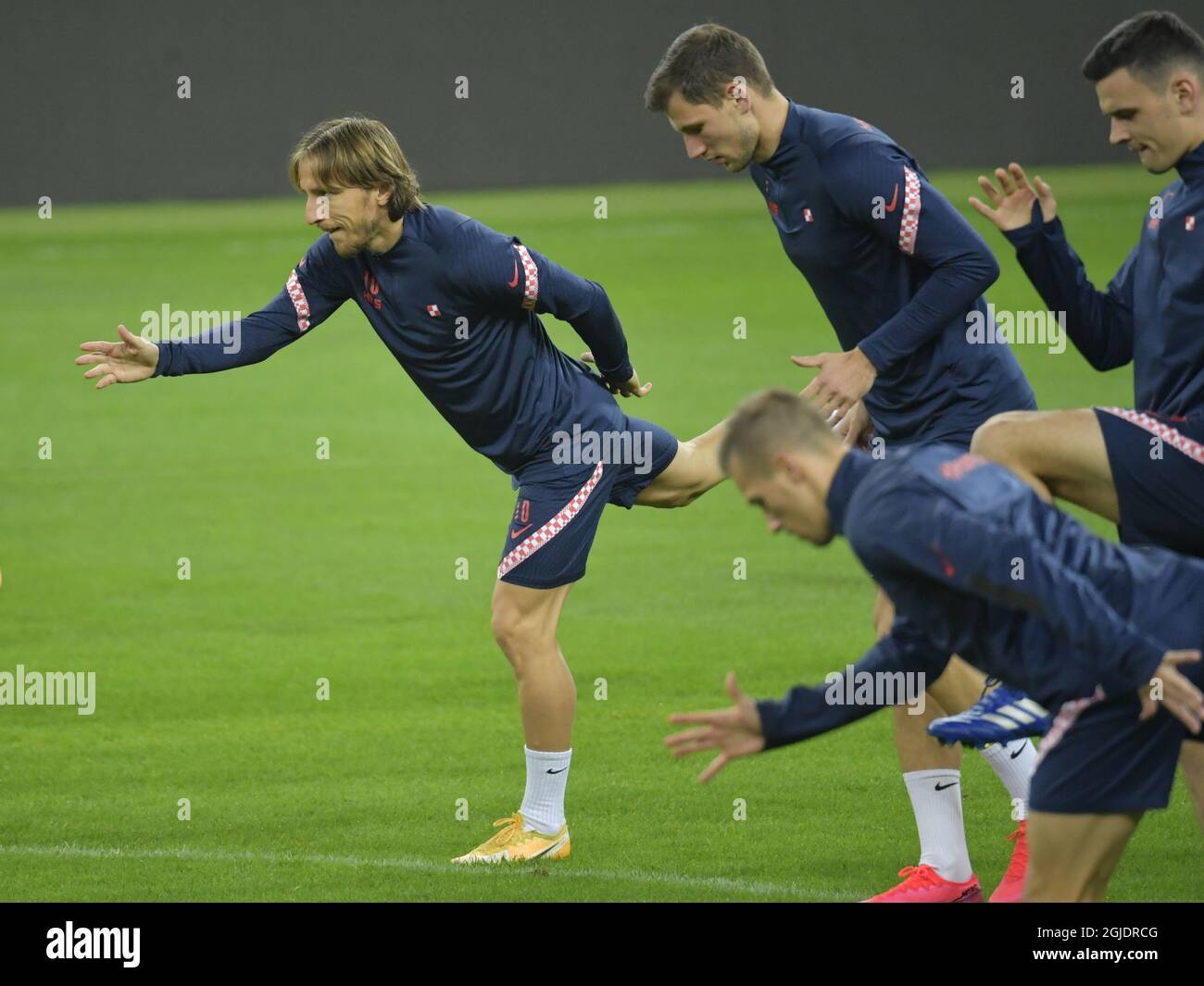 STOCKHOLM 20201113 Croatia's striker Luka Modric and players during ...