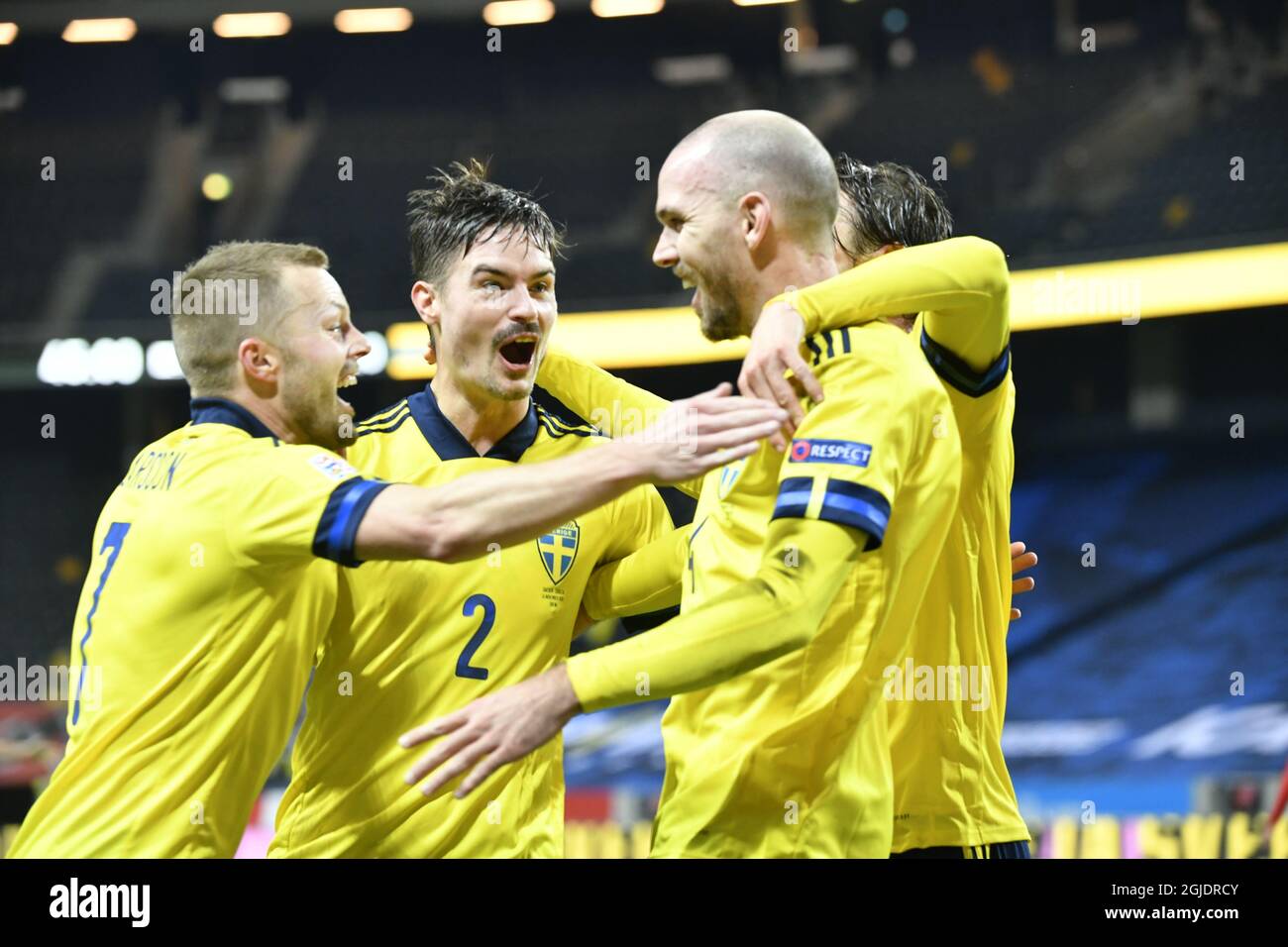 STOCKHOLM 20201114 Swedens Marcus Danielson scores his teams second ...