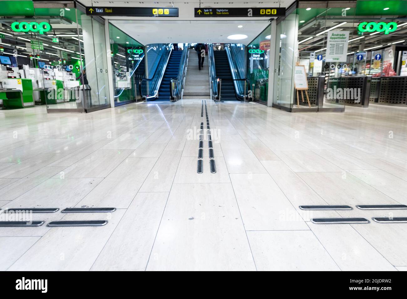 Tactile guideways for the visually impaired, blind people. Photo: Amir ...