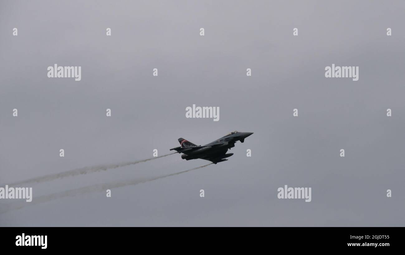 Zeltweg, Austria SEPTEMBER, 6, 2019 Eurofighter Typhoon EFA fighter jet ...