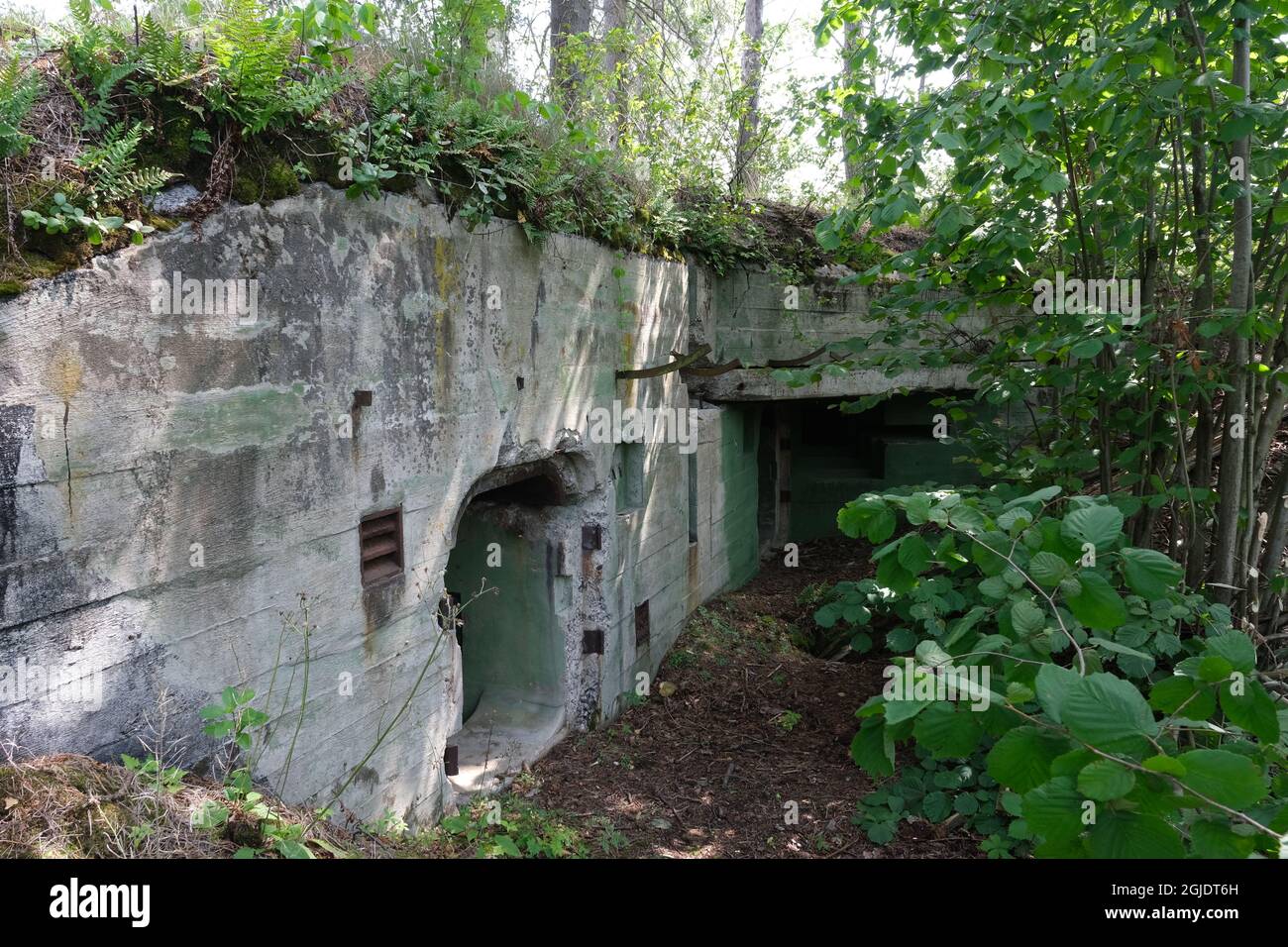 Gora, Orzysz, Poland - July 16, 2021: A well preserved German bunker ...