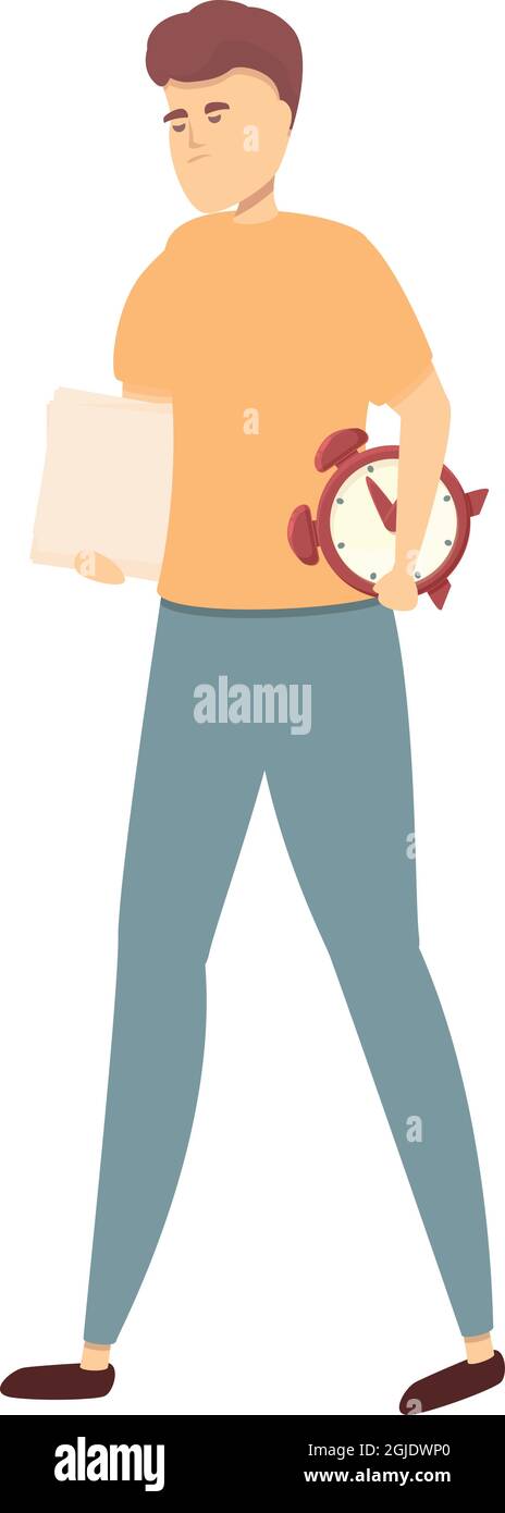 Workaholic man icon cartoon vector. Busy employee. Office work Stock ...