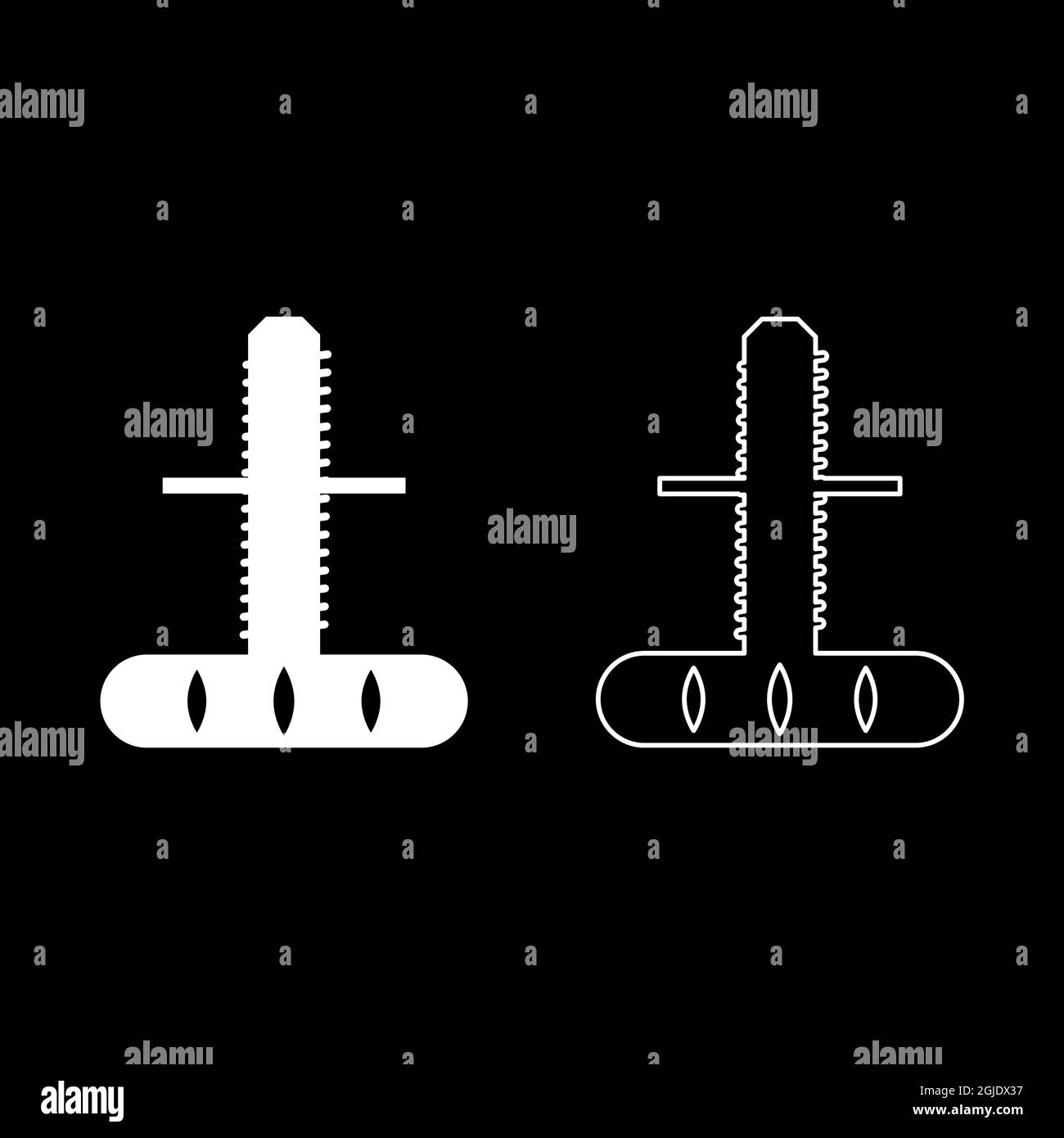 Adjustable support furniture legs icon white color vector illustration ...