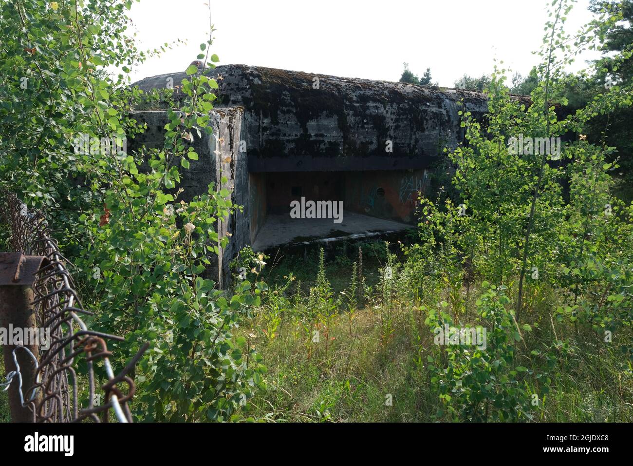 Pisz, Poland - July 16, 2021: A well preserved German bunker type ...