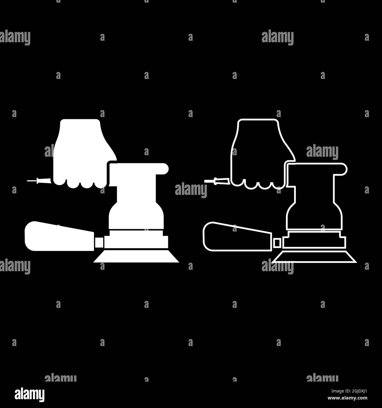 Sander in hand holding tool use Arm using circular sheet Electric ...