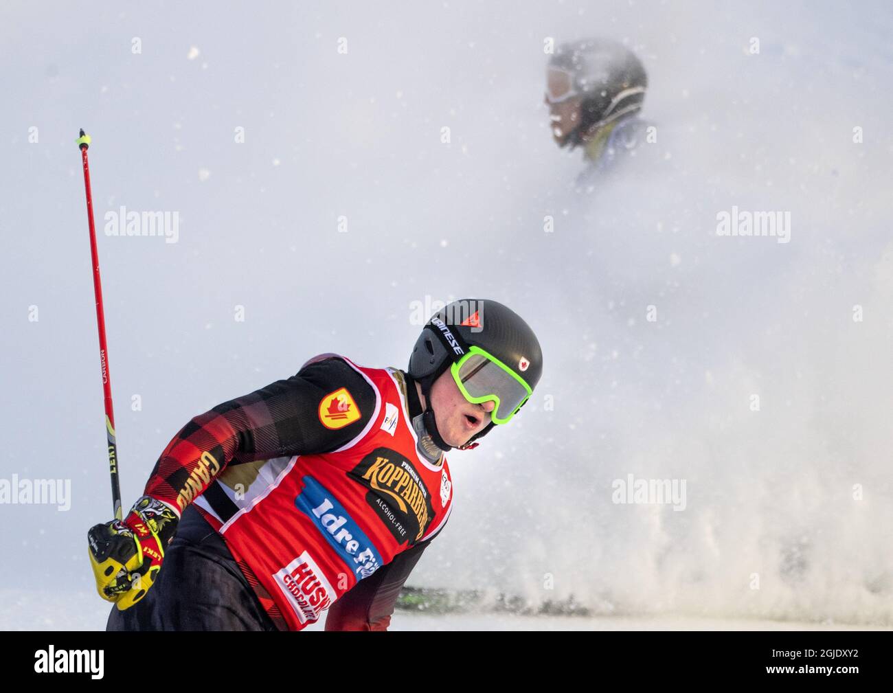 Reece Howden of Canada crosses the finish line wito win the men's big ...