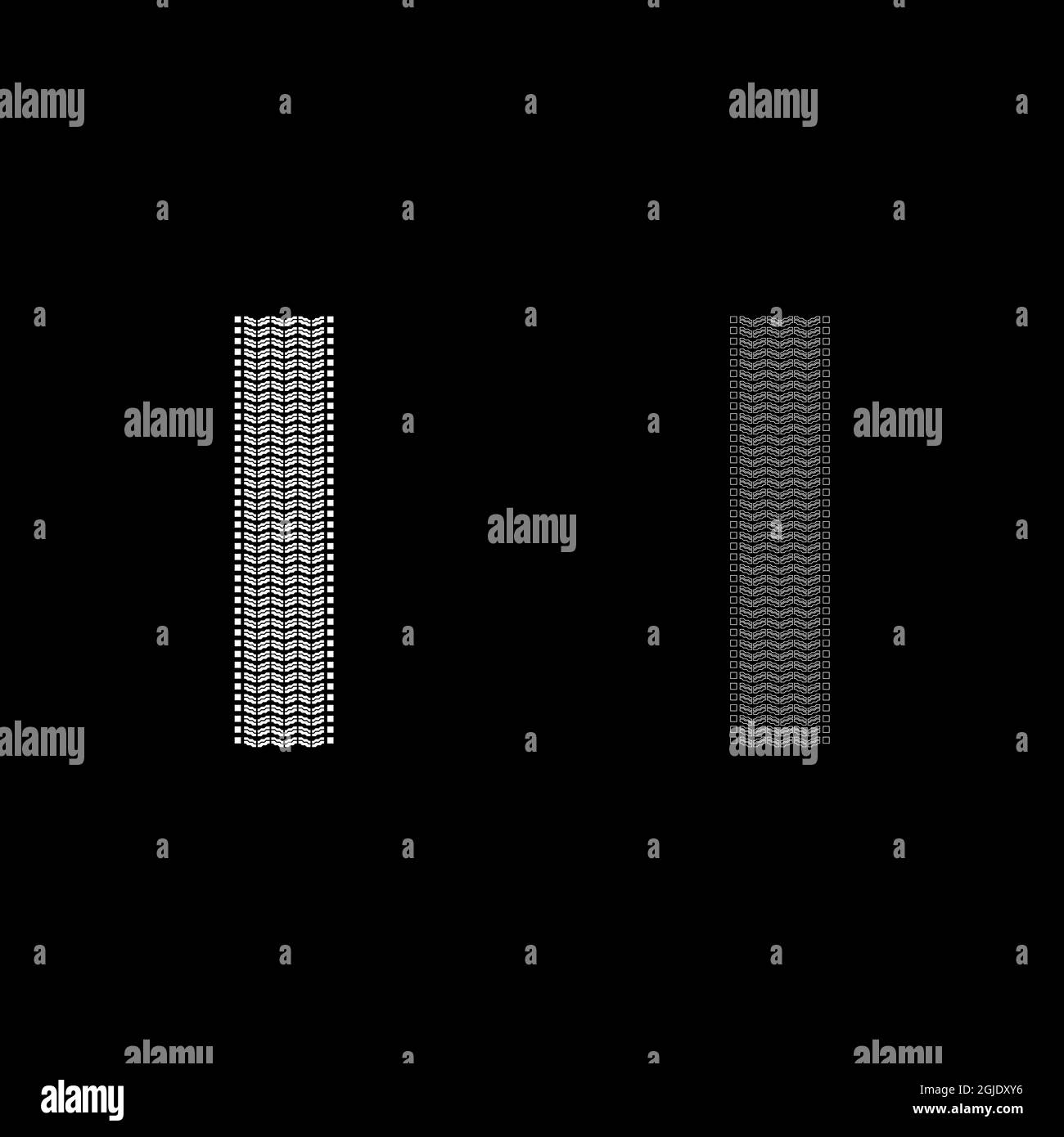 Tire track Print of wheel automobile tyres Imprint car icon white color ...