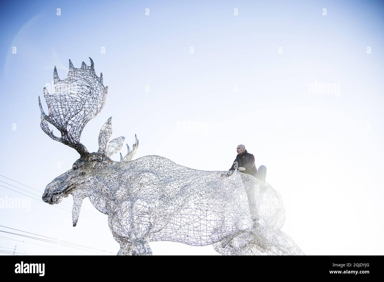 The Syrian-born artist Mohannad Soleman is putting the finishing ...