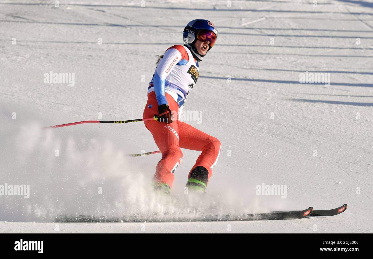 Fanny Smith of Switzerland in action during the women's qualification ...