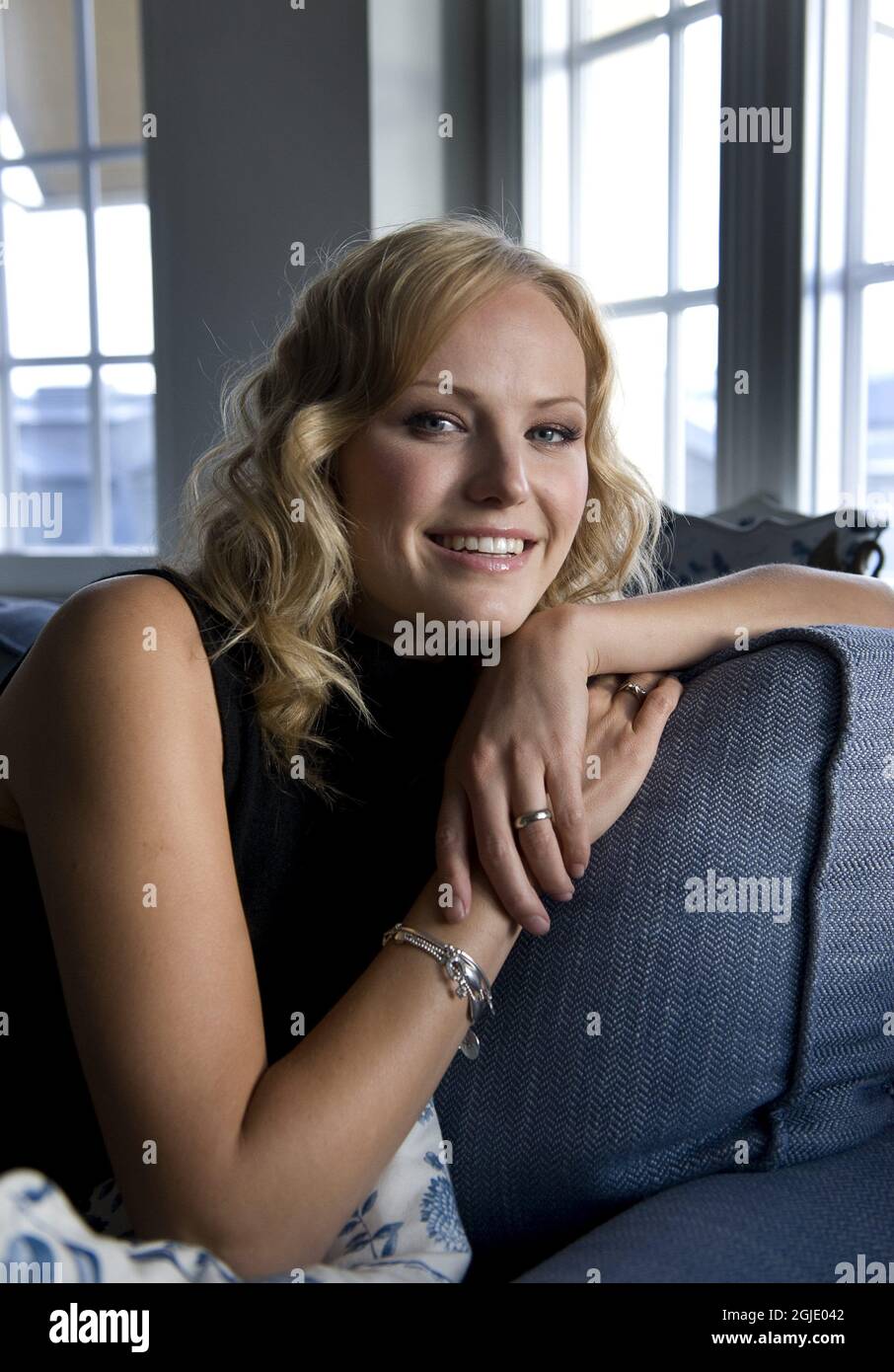 Swedish actress Malin Akerman posing for photographer in Stockholm to ...