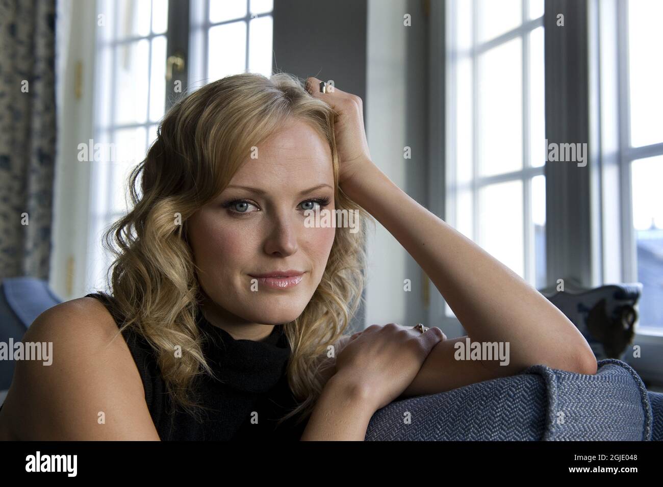Swedish actress Malin Akerman posing for photographer in Stockholm to ...