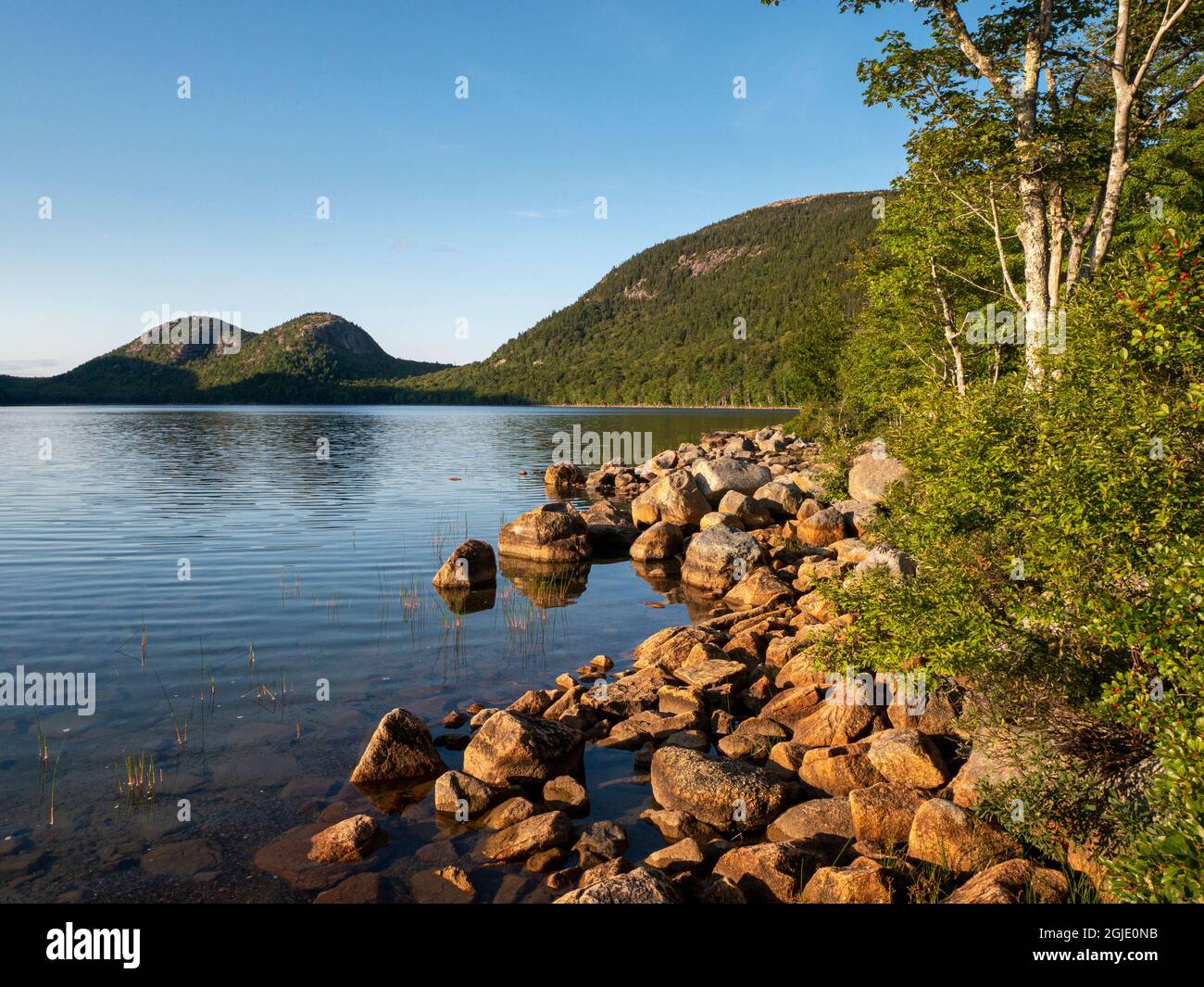 Jordan Pond, Bubble Rock in background, Acadia National Park, Maine ...