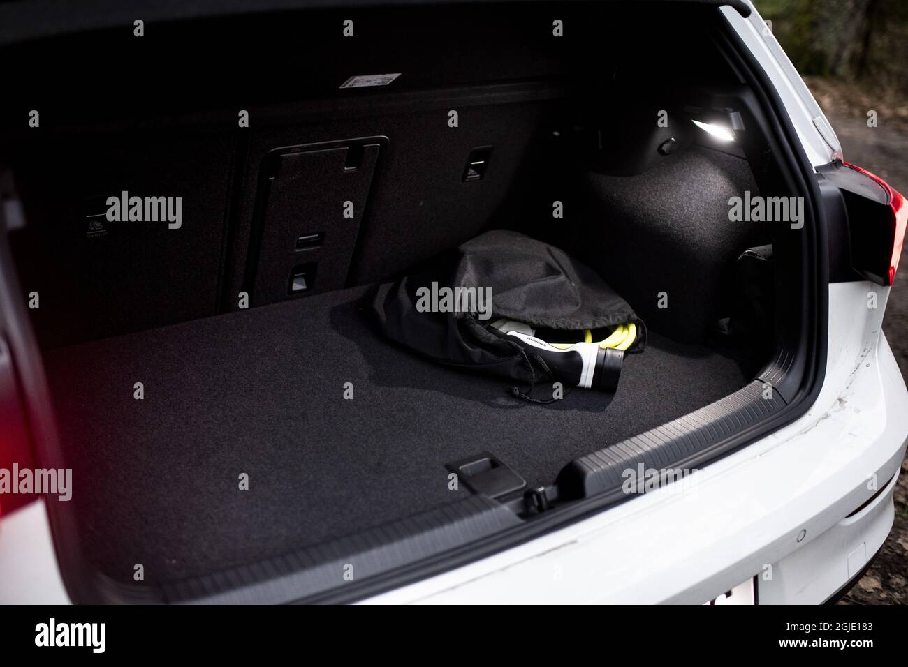 Volkswagen Golf GTE plug-in hybrid. Trunk or boot of a car Photo ...