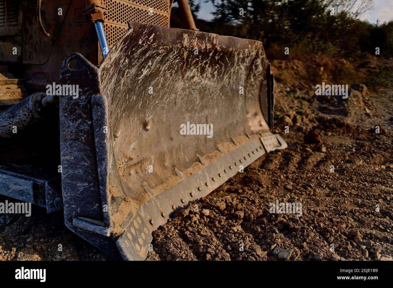 excavator work construction territory geology Stock Photo - Alamy