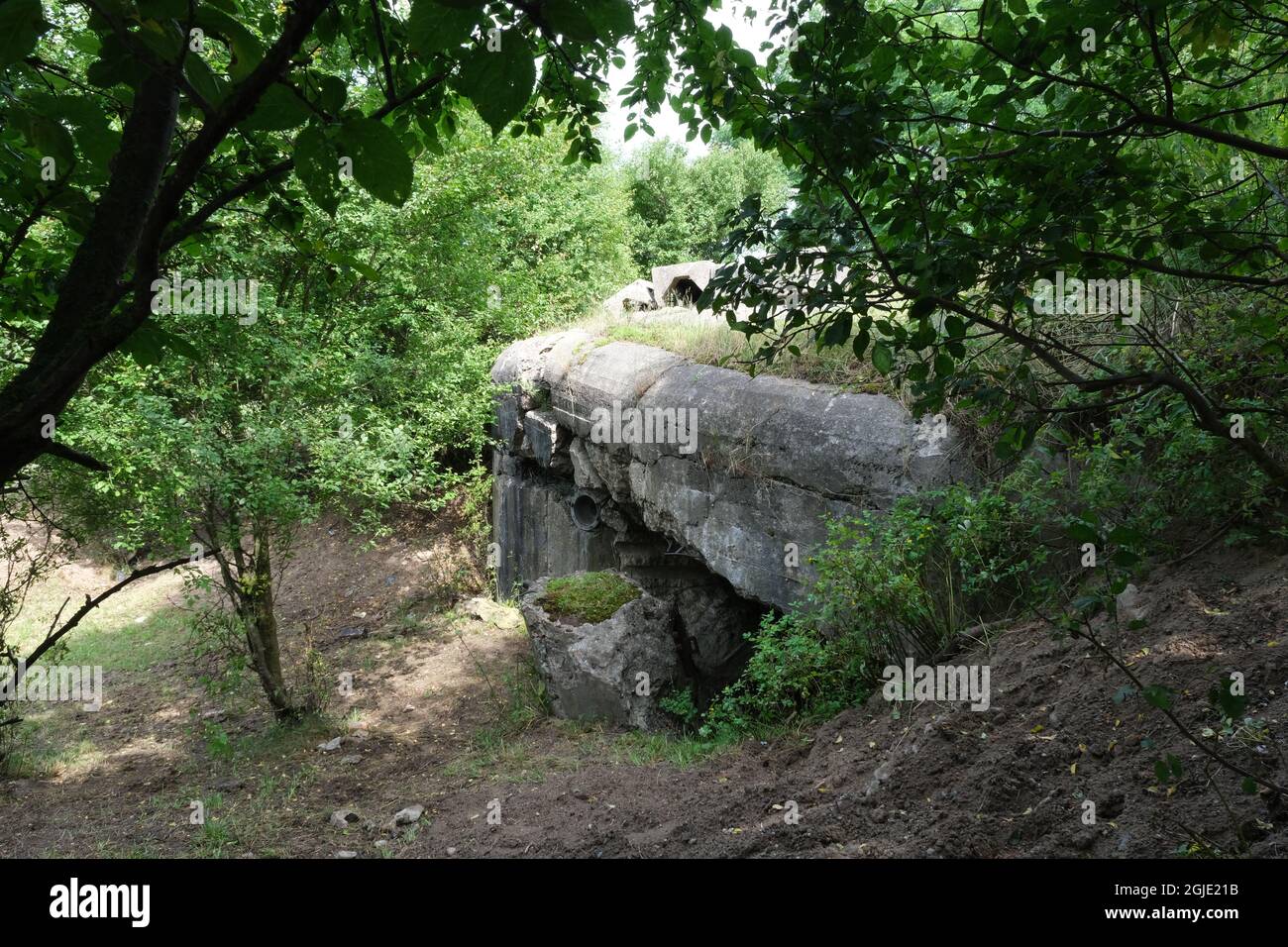 Nowogrod, Poland - July 18, 2021: Polish defense line on the Narew ...
