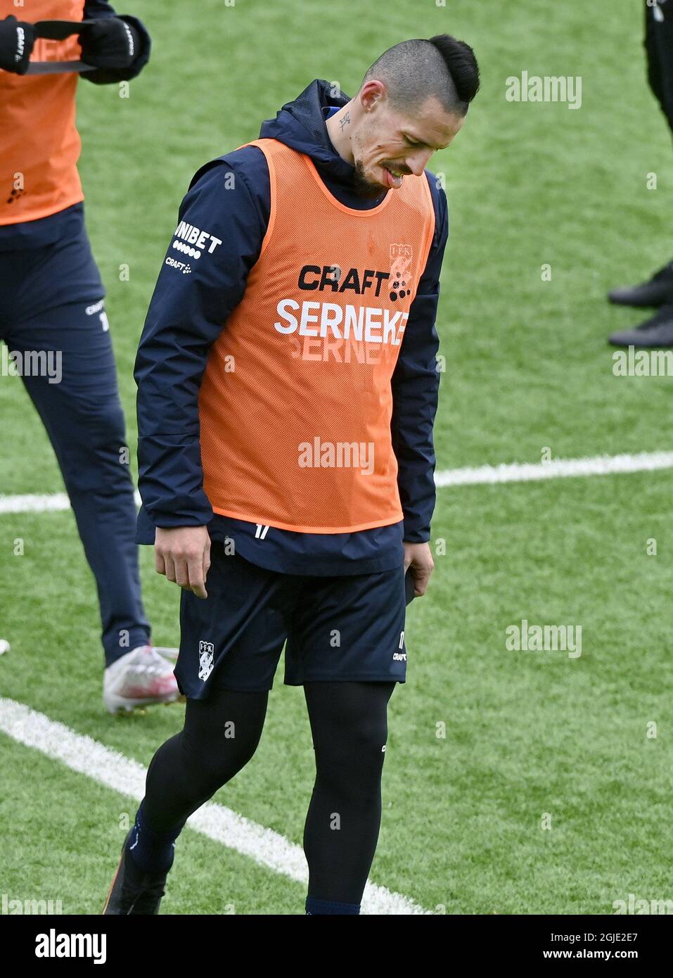 Slovak football player Marek Hamsik during a training session with his ...