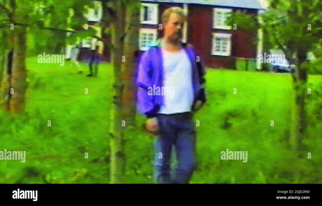 Confessed murderer Anders Eklund is seen in a video released by Swedish police from a ...