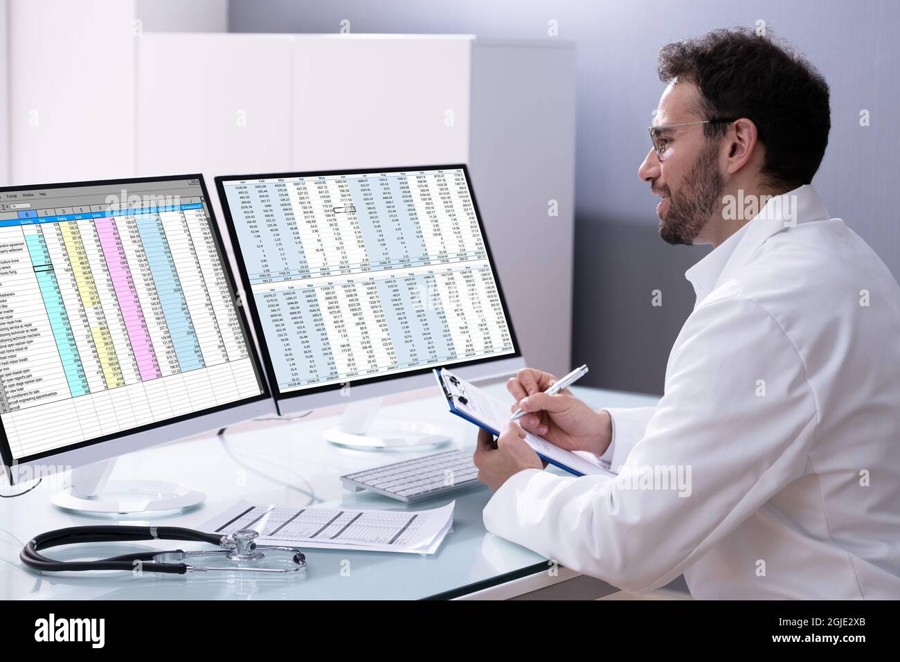 Medical Coding Bill And Billing Codes Spreadsheets Stock Photo - Alamy