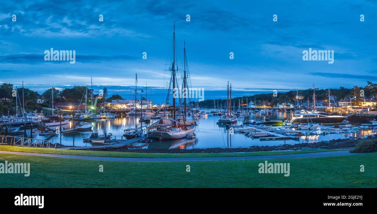 USA, Maine, Camden, Camden Harbor with schooners, dawn Stock Photo - Alamy