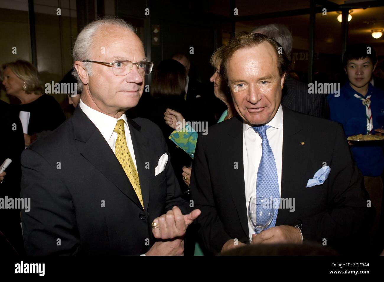 King Carl Gustaf at Swedish financier Anders Lettstrom's 70th birthday ...