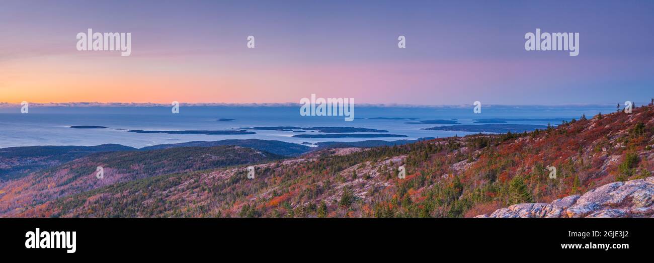 USA, Maine, Mt. Desert Island, Acadia National Park, Cadillac Mountain ...