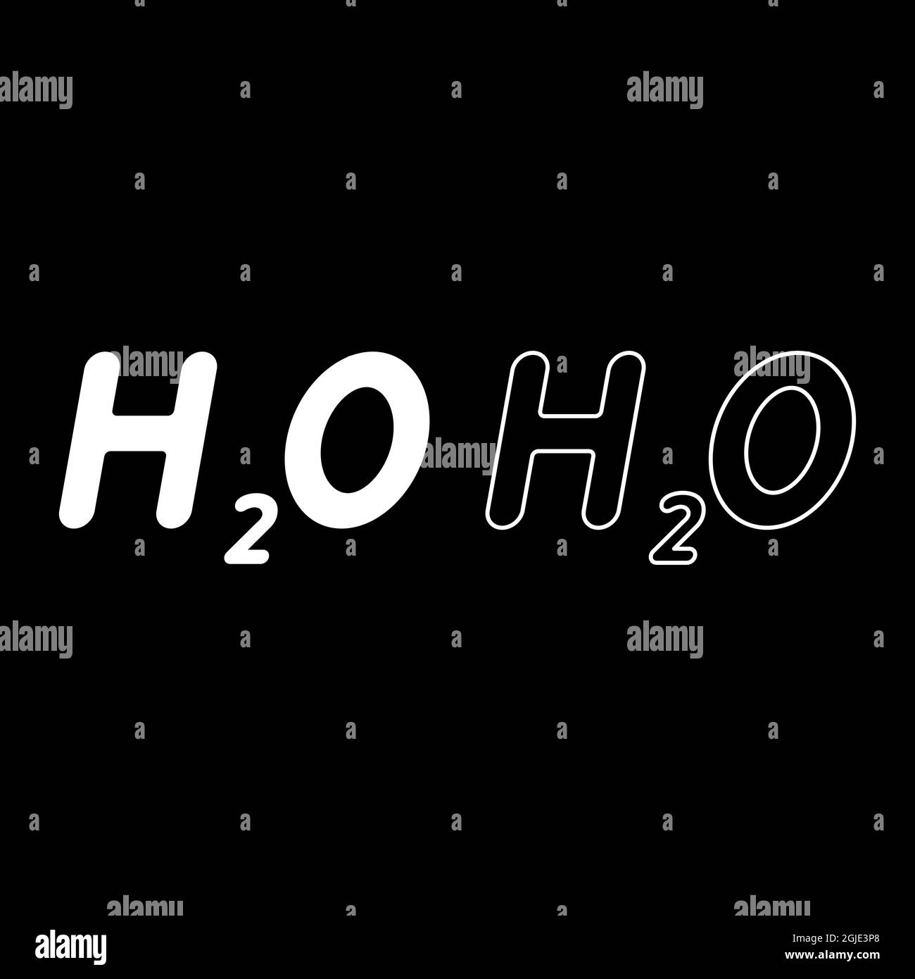 Chemical formula H2O Water icon white color vector illustration flat ...