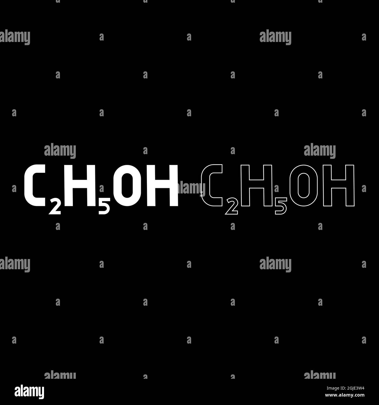 Chemical formula C2H5OH ethanol Ethyl alcohol icon white color vector ...