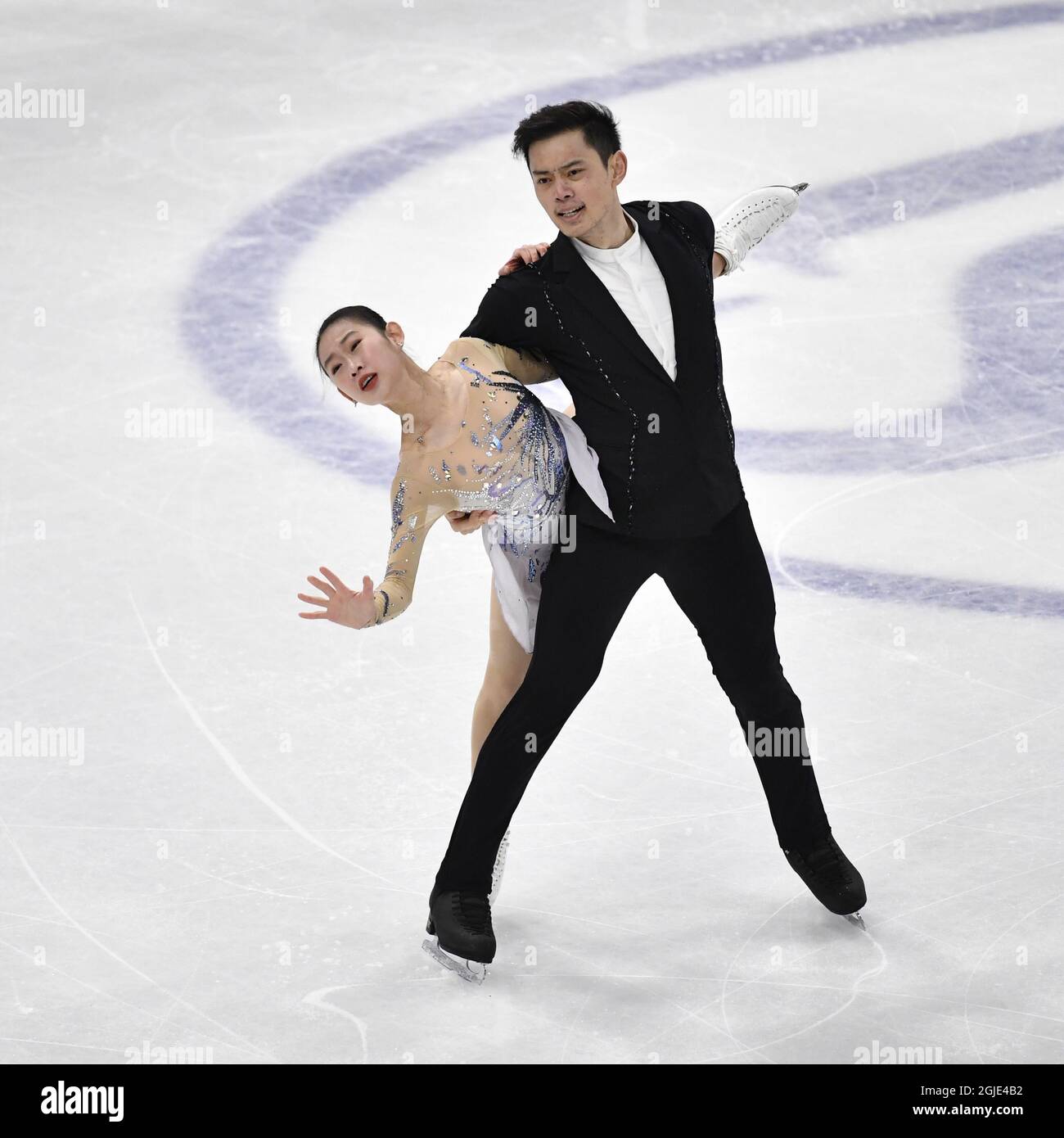 STOCKHOLM 20210325 Cheng Peng and Yang Jin of China during pairs free ...