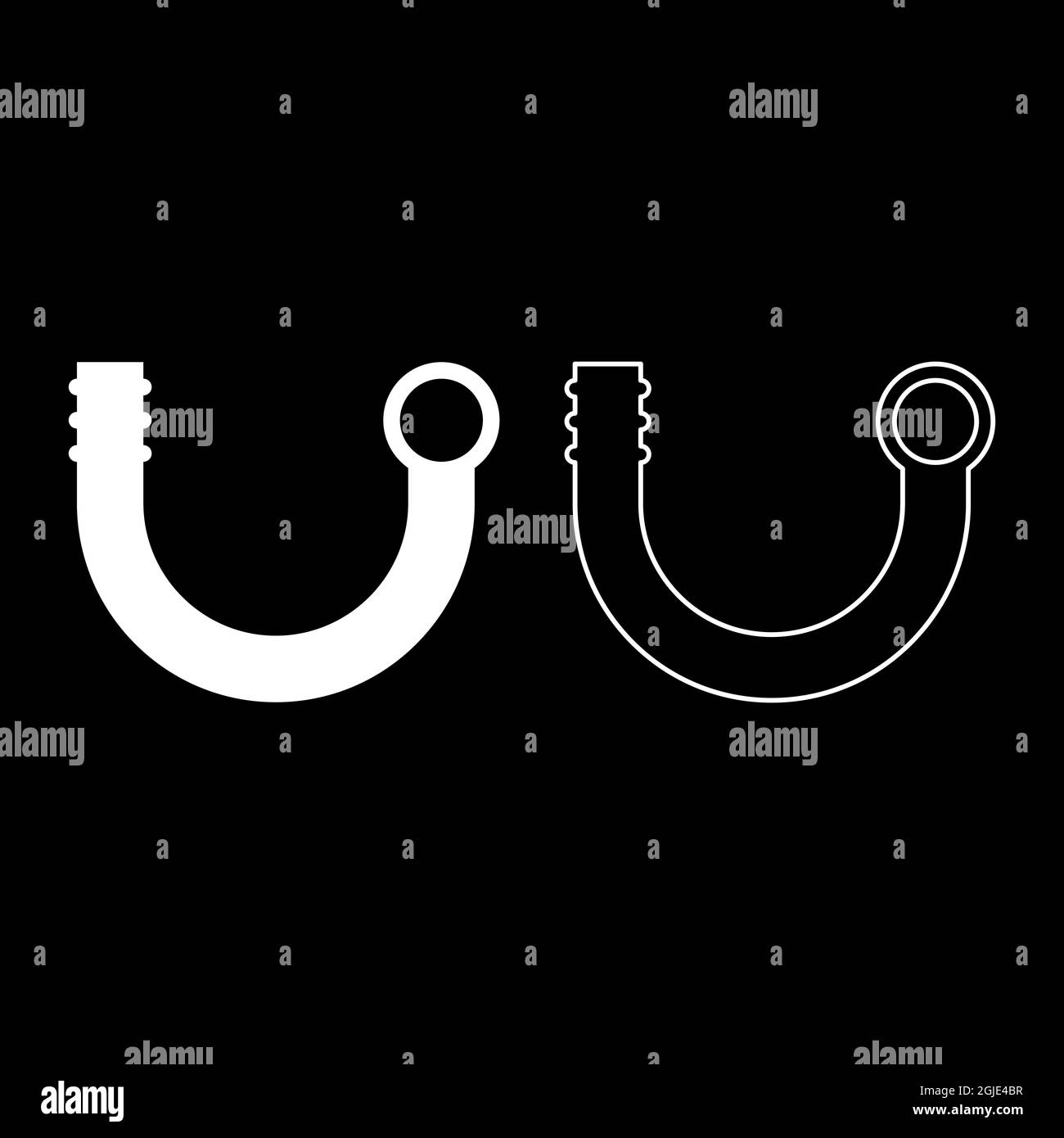 Branch pipe icon white color vector illustration flat style simple ...