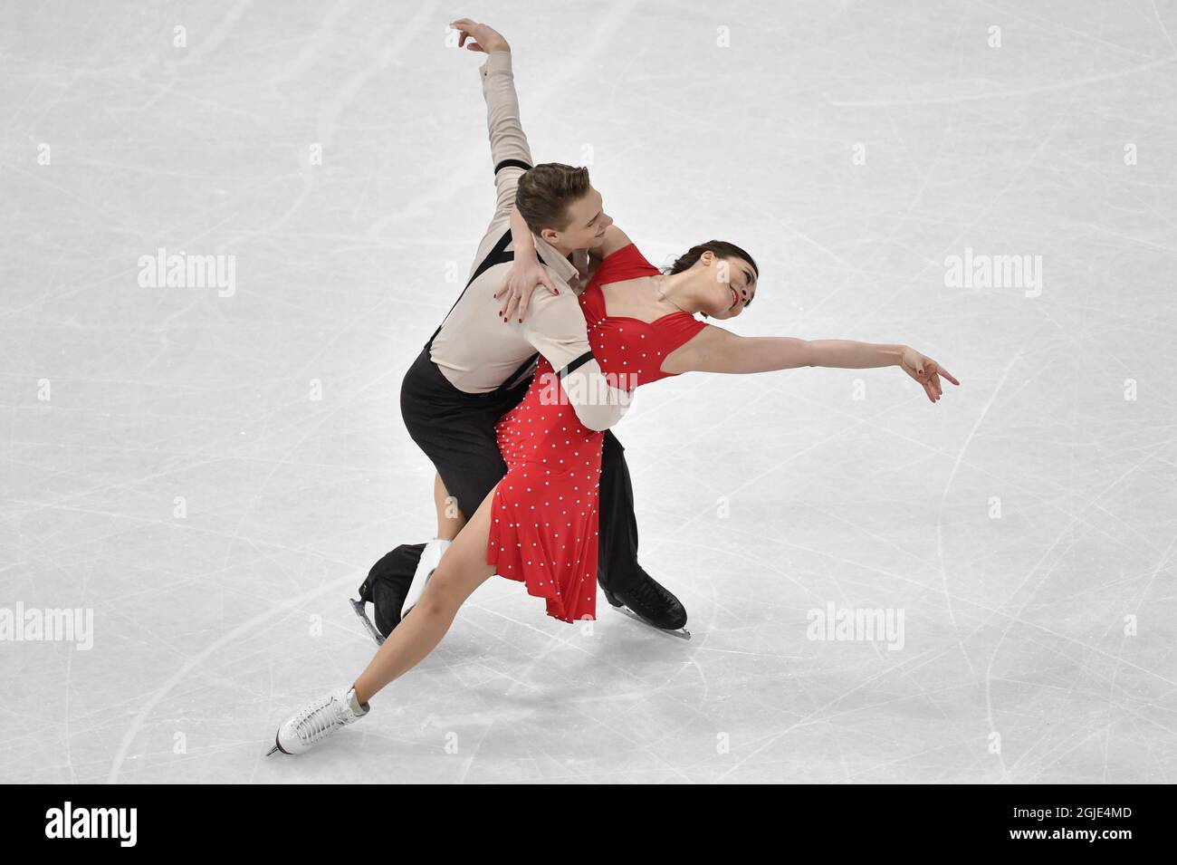 Allison Reed and Saulius Ambrulevicius of Lithuania perform during the ...
