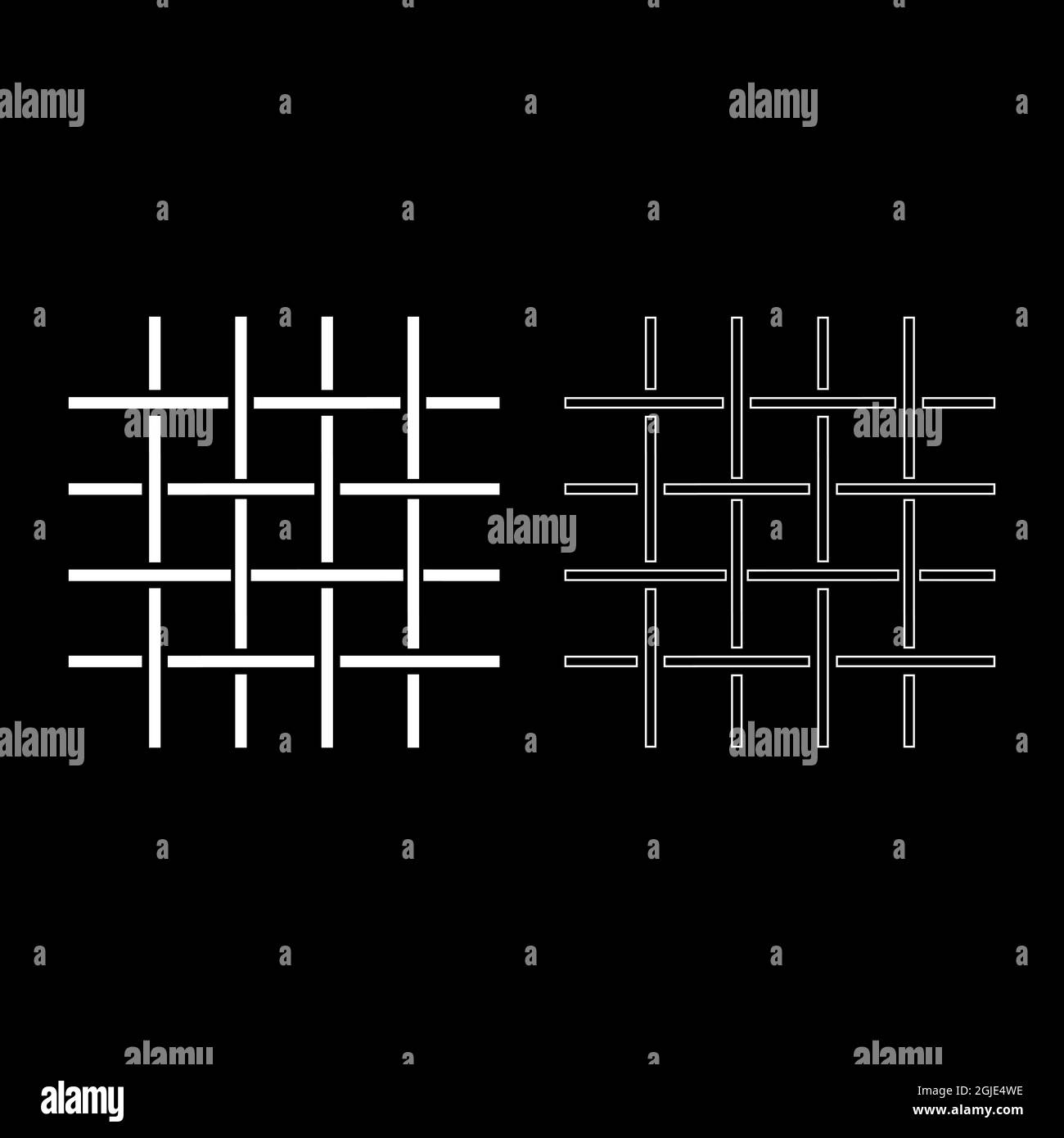 Fabric fibers Grid Cloth textile icon white color vector illustration ...