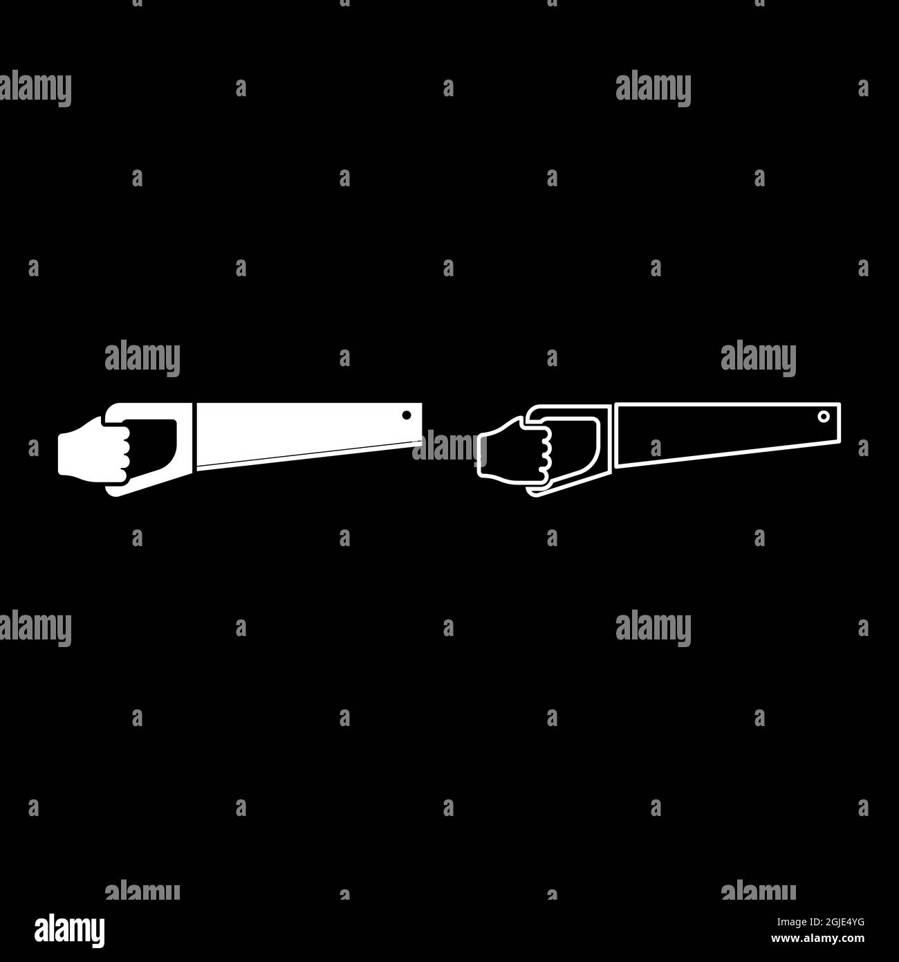 Wood saw in hand tool in use Arm for cutting Timber symbol Sawmill ...