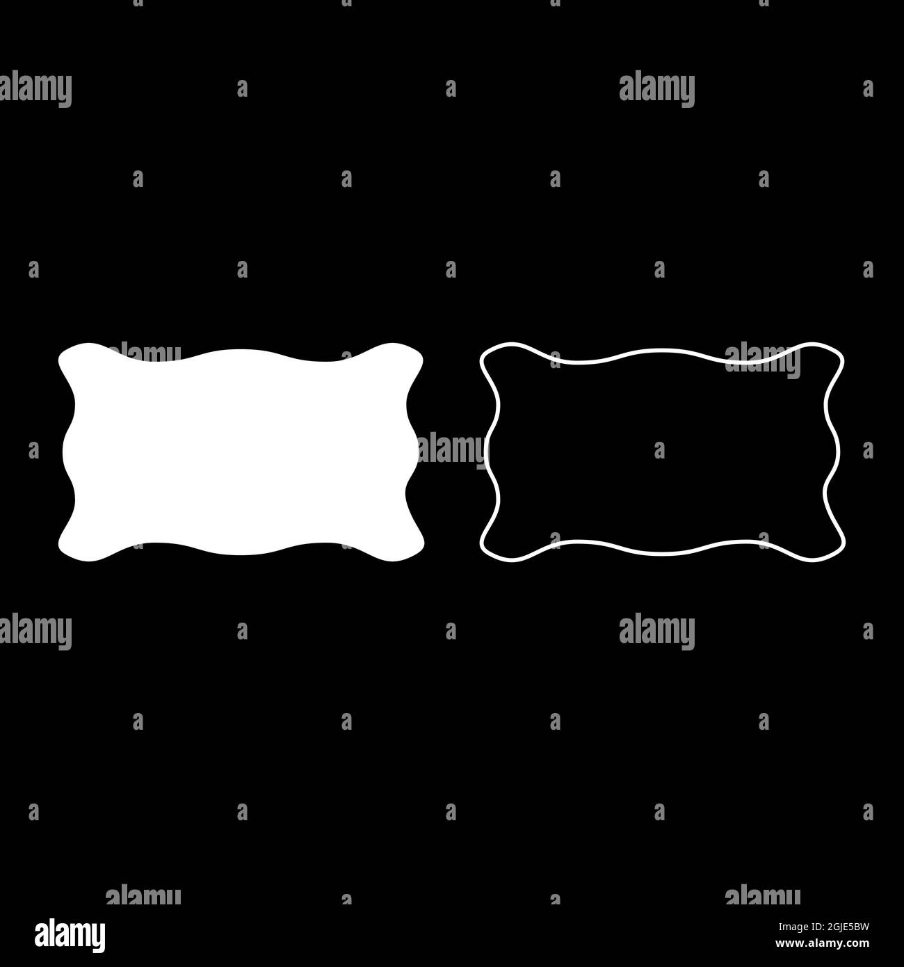 Rectangular banner layout wave shape frame application poster Blank ...