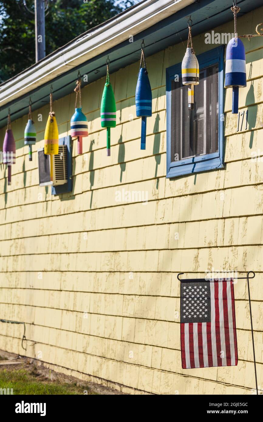 USA, Massachusetts, Cape Ann, Essex. Village of Conomo Point, house ...
