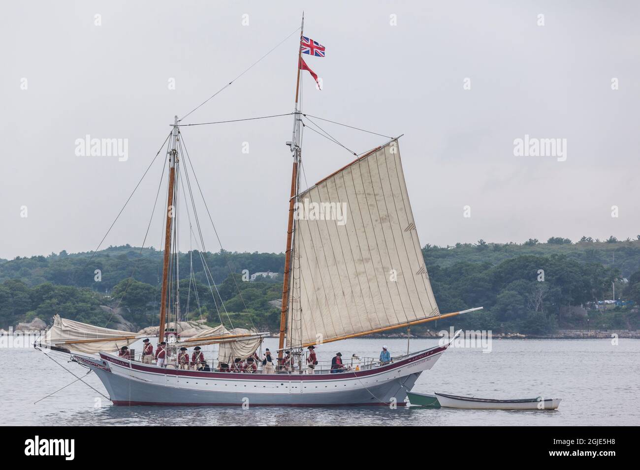 USA, Massachusetts, Cape Ann, Gloucester. Re-enactors of the Battle of ...