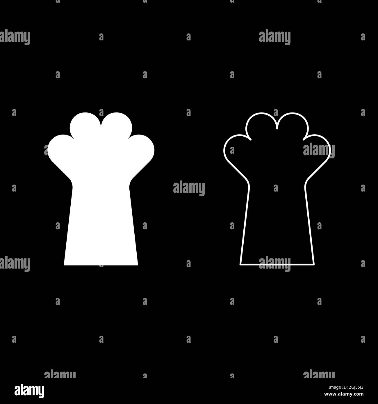 Cat paw foot cat's leg cute domestic animal icon white color vector ...