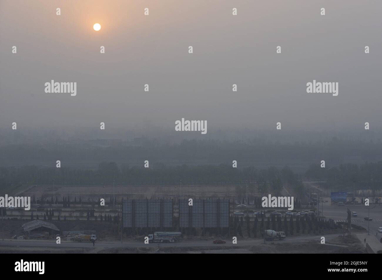 An aerial view of the city of Linfen in Shanxi, China Stock Photo - Alamy