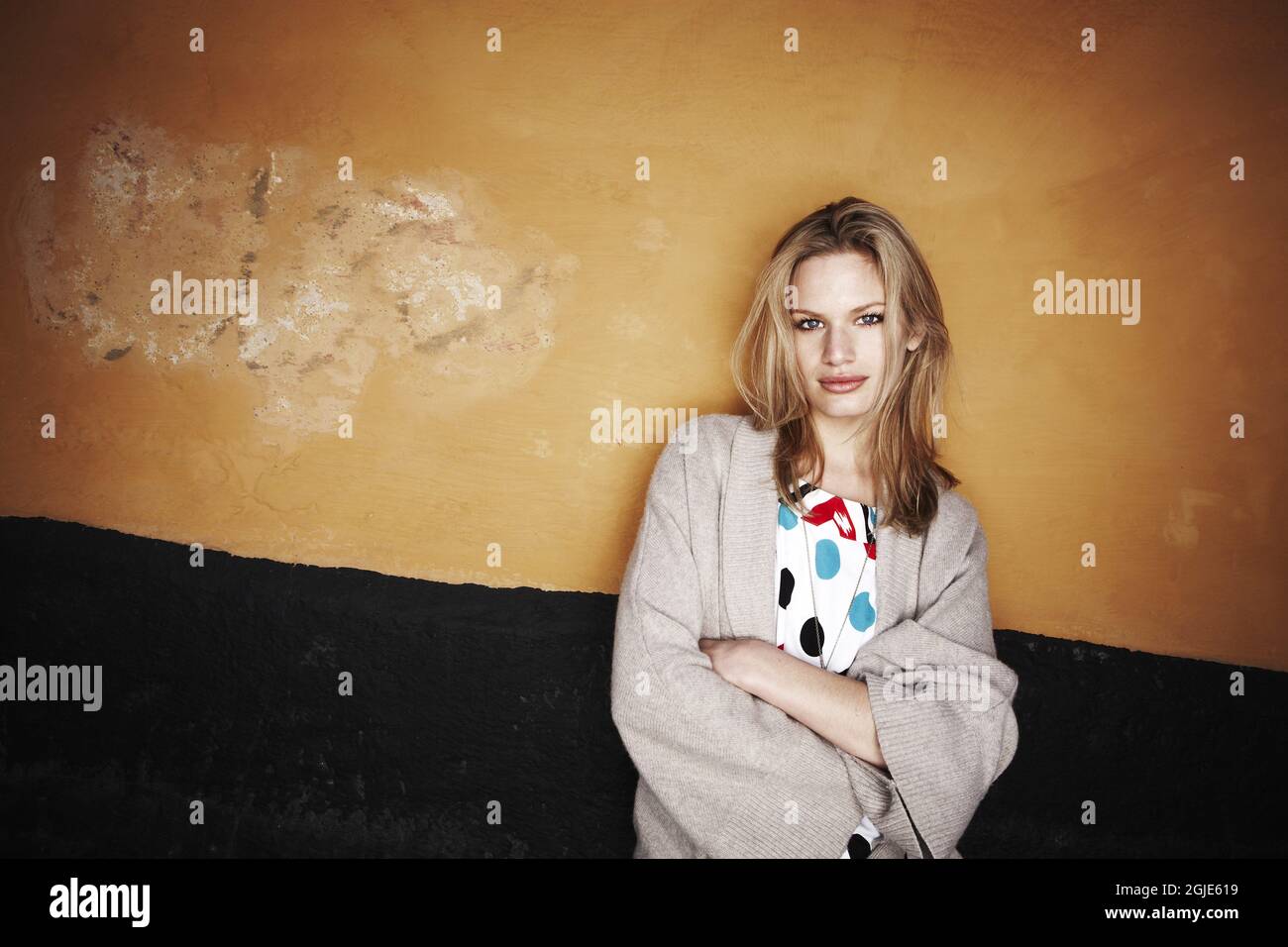 Swedish super model Vicky Andren posing for the photographer in ...