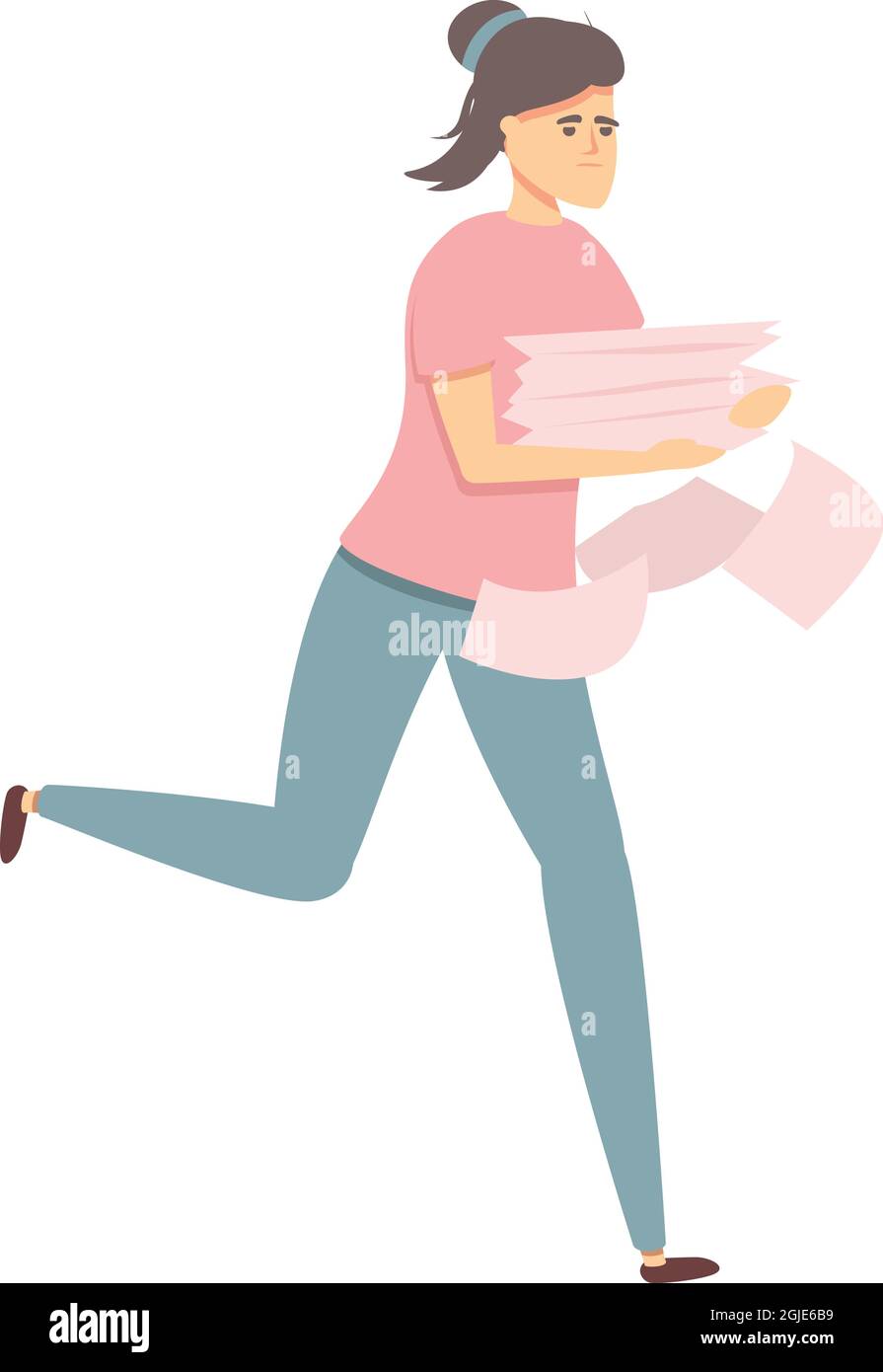 Hurry worker icon cartoon vector. Morning rushing. Office problem Stock ...