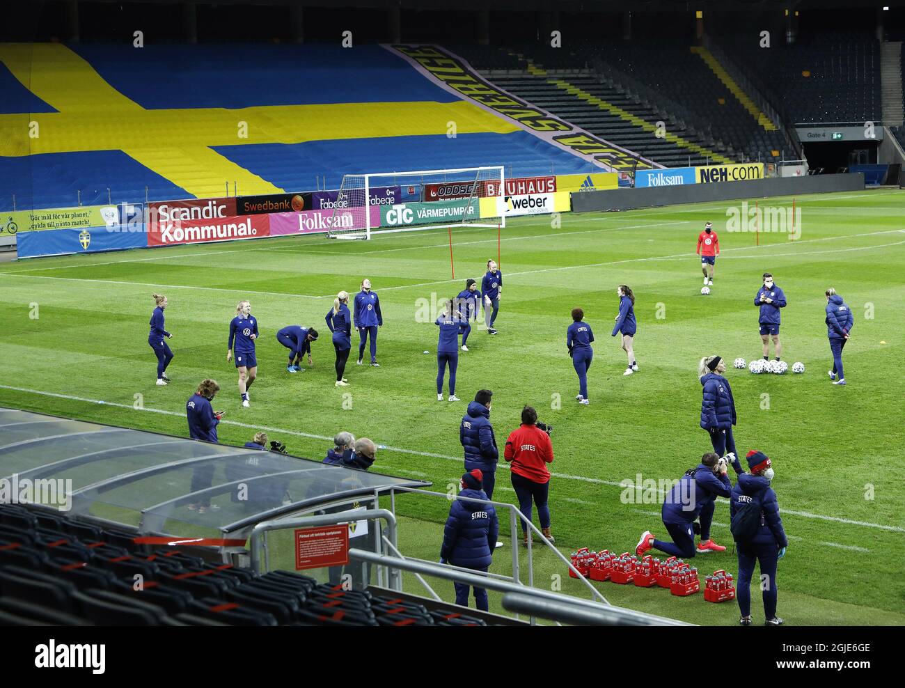 United States women's national soccer team training on Friends Arena ...