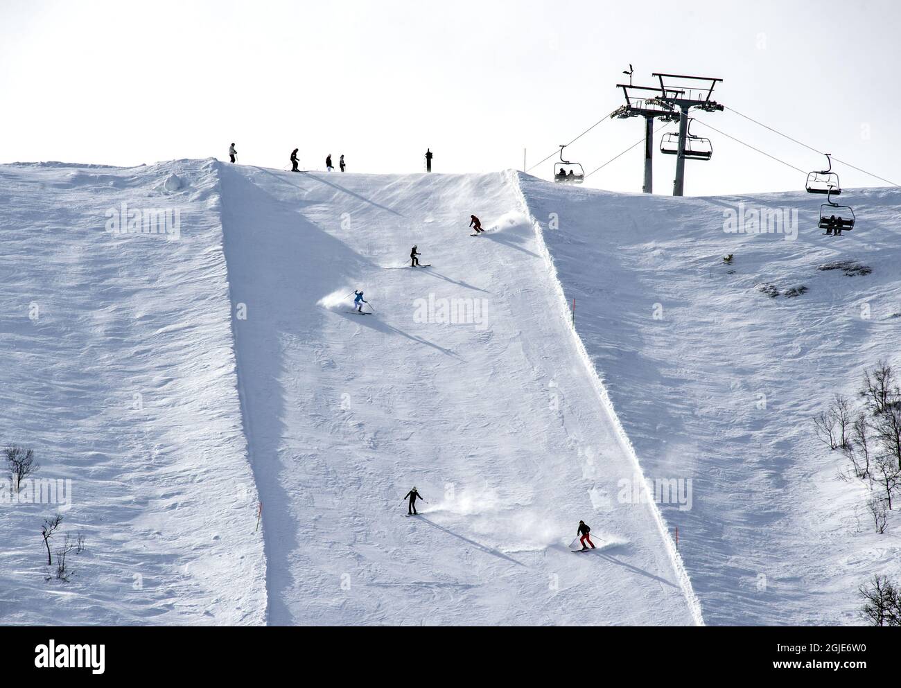 Skiing in Salen, Sweden. Photo: Ulf Palm / TT / code 71515 Stock Photo ...