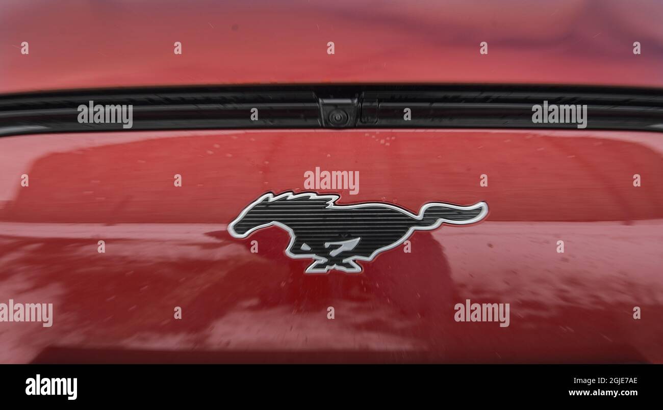 Ford Mustang Mach-E, the running horse logotype Photo Anders Wiklund ...
