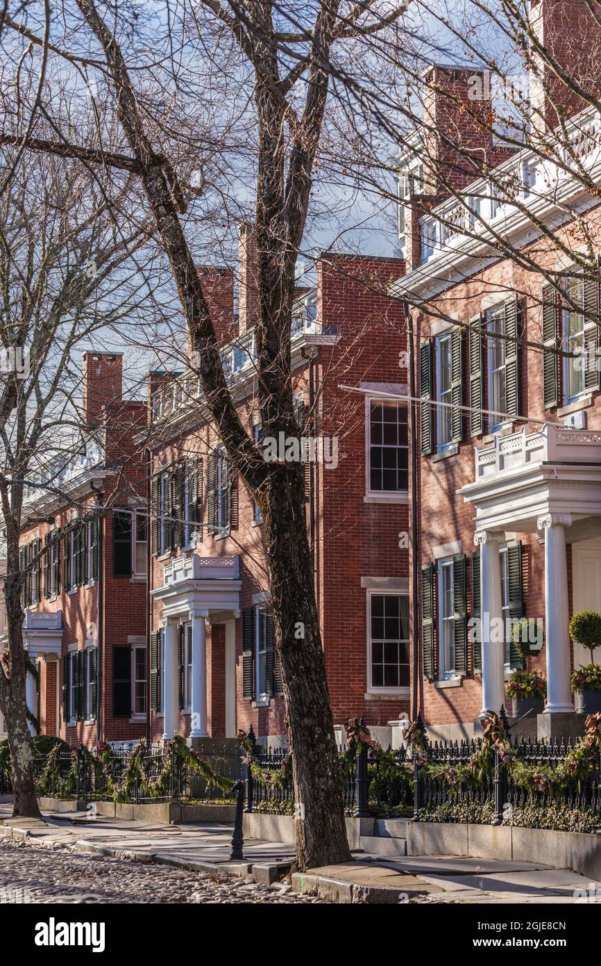 USA, Massachusetts, Nantucket Island. Nantucket Town, Main Street ...